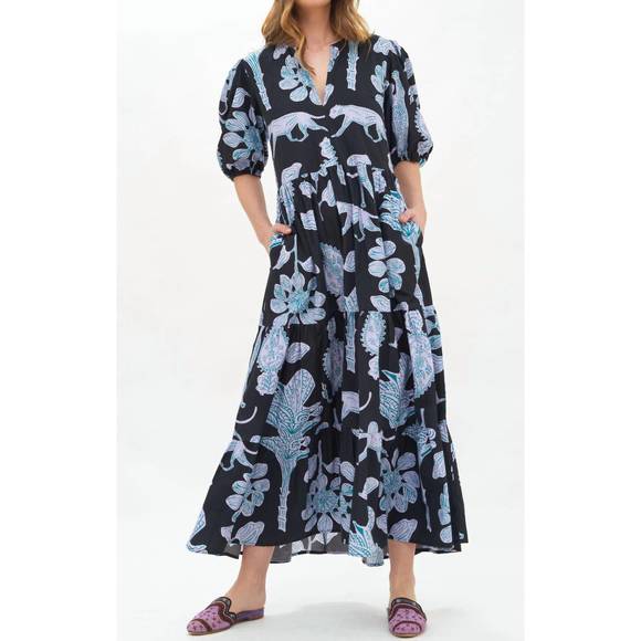 Oliphant | Dresses | New Oliphant Puff Sleeve Maxi Dress In Black ...